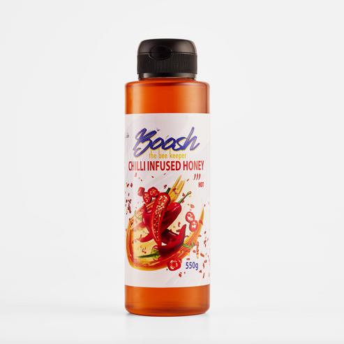 Chilli Infused Honey Squeezable Bottle 550g – Booshthebeekeeper